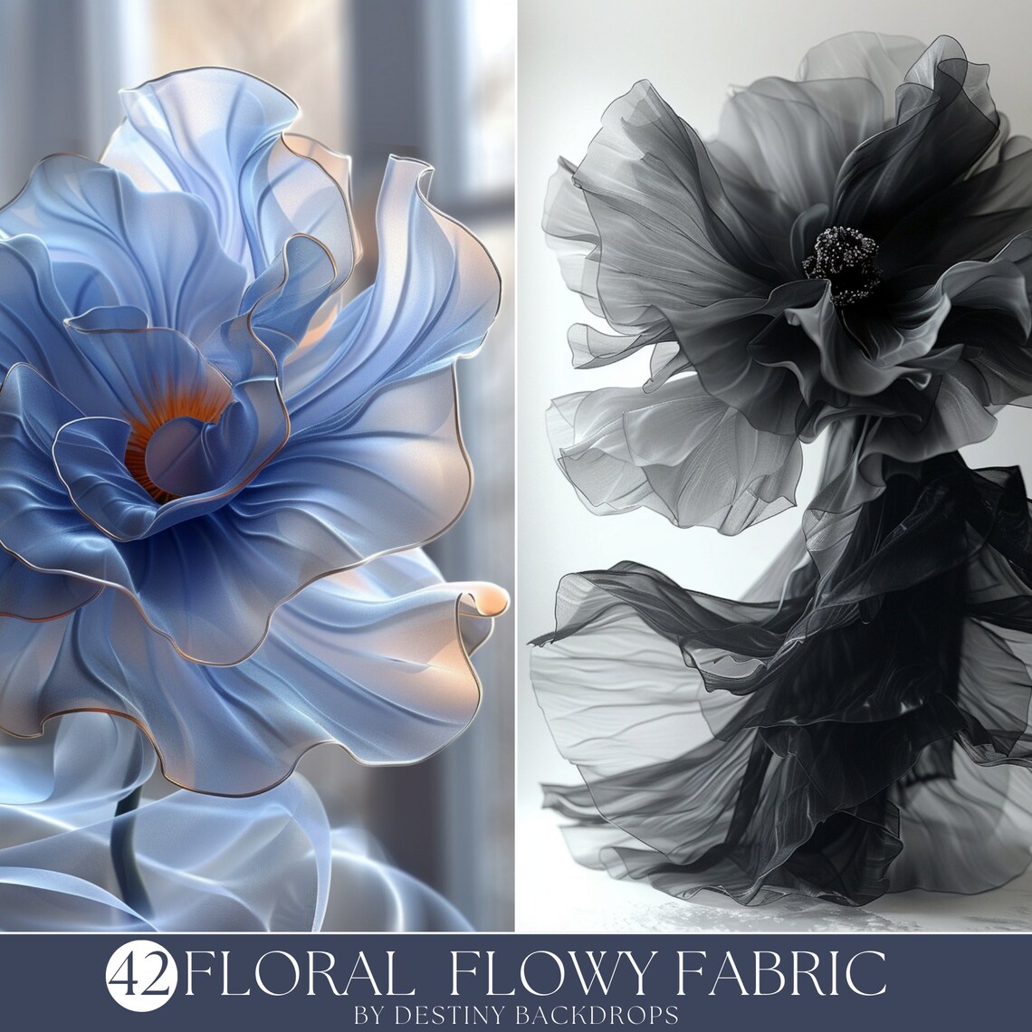 42 Flowy Fabric Backdrops Fine Art Digital Backdrops Maternity Backdrop ...
