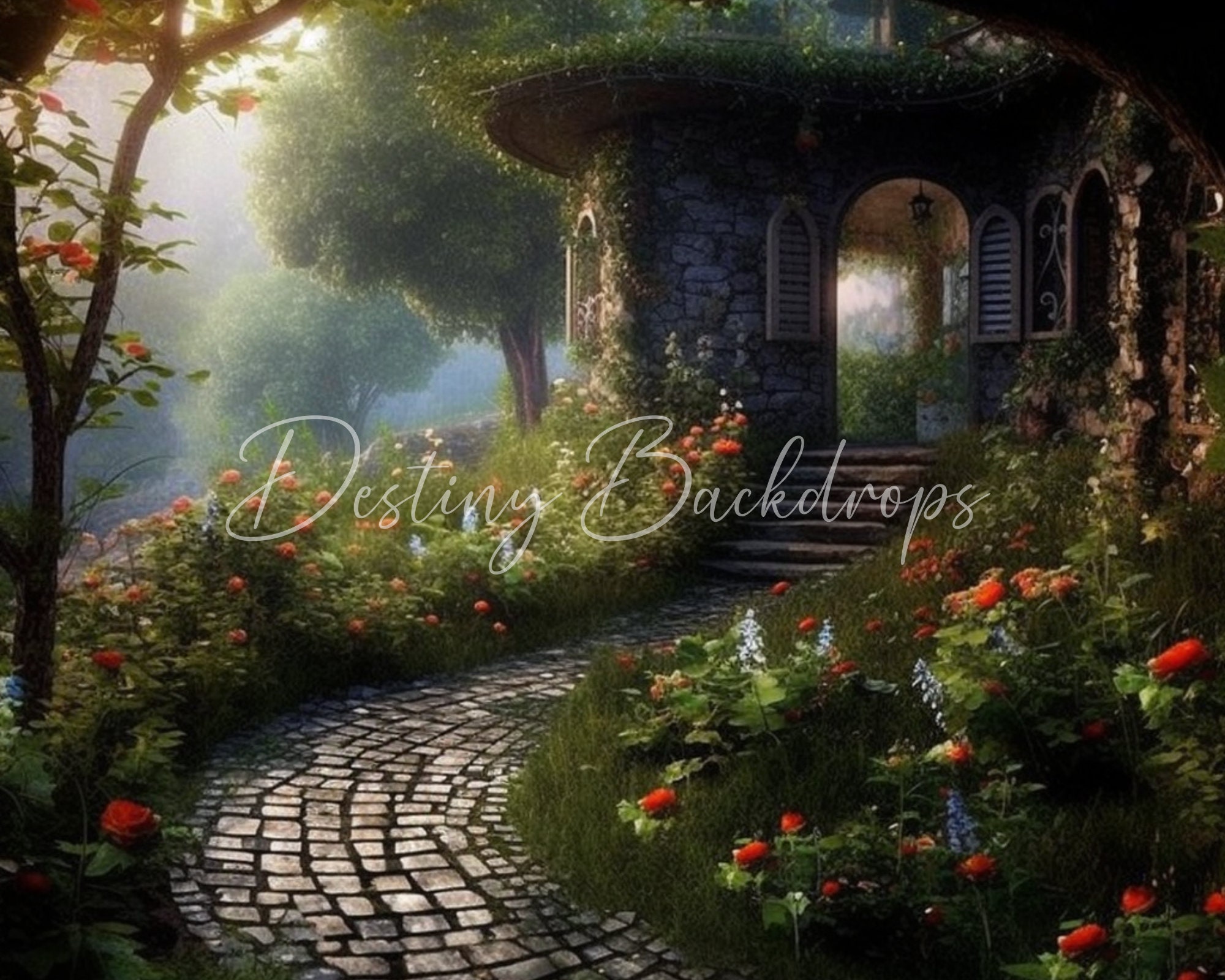 Fantasy Garden Path Backdrop Forest Fantasy Path Backdrop Fine Texture ...