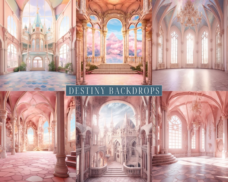 Princess Castle Backdrop Magic Fairytale Background Portrait Studio ...