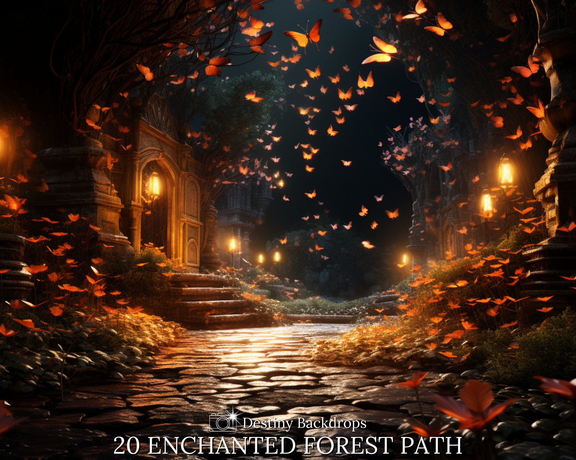 20 Enchanted Forest Path Digital Backdrops Bundle Enchanting - Etsy