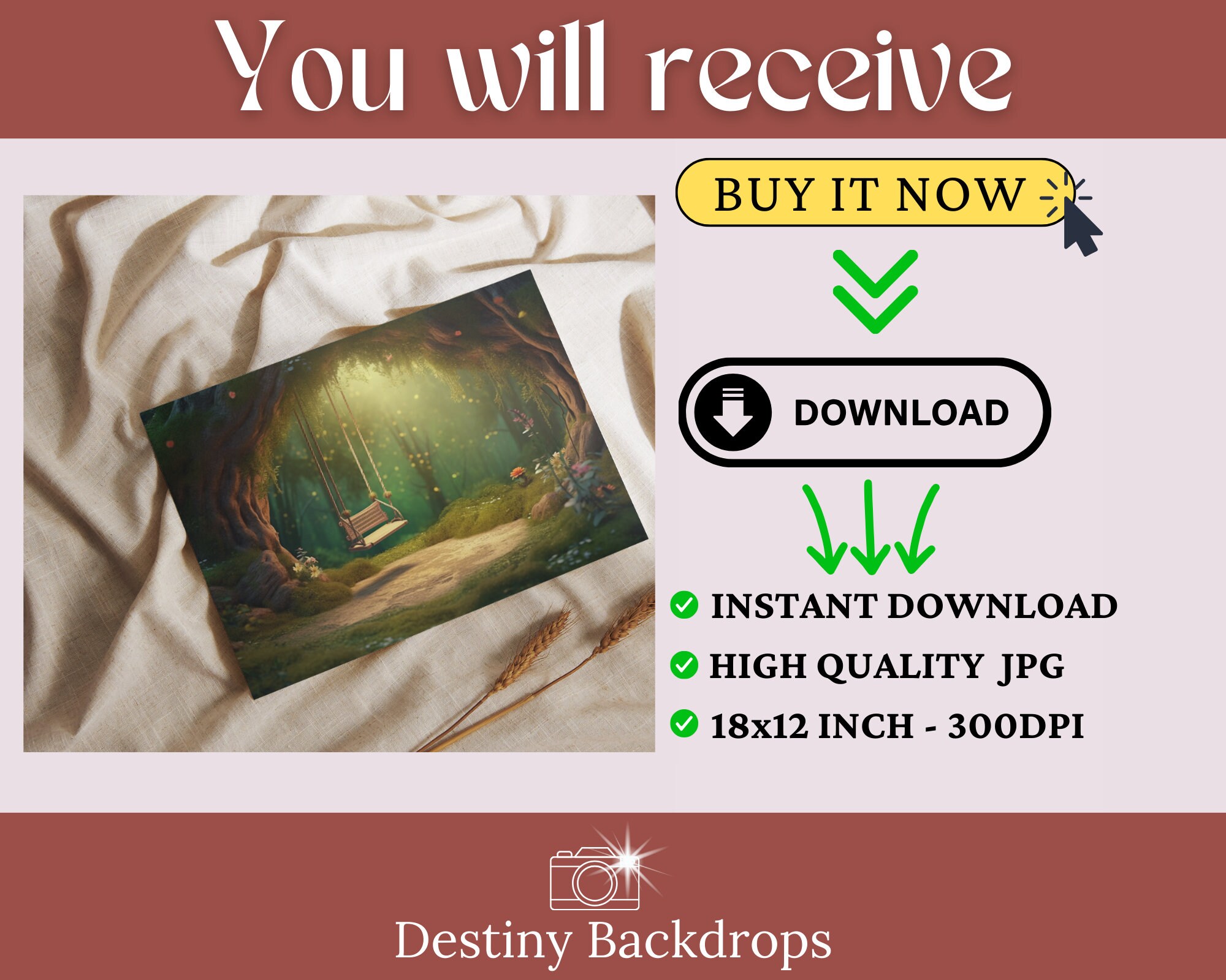 20 Fairytale Swing Digital Backdrops Bundle Enchanting Medieval ...