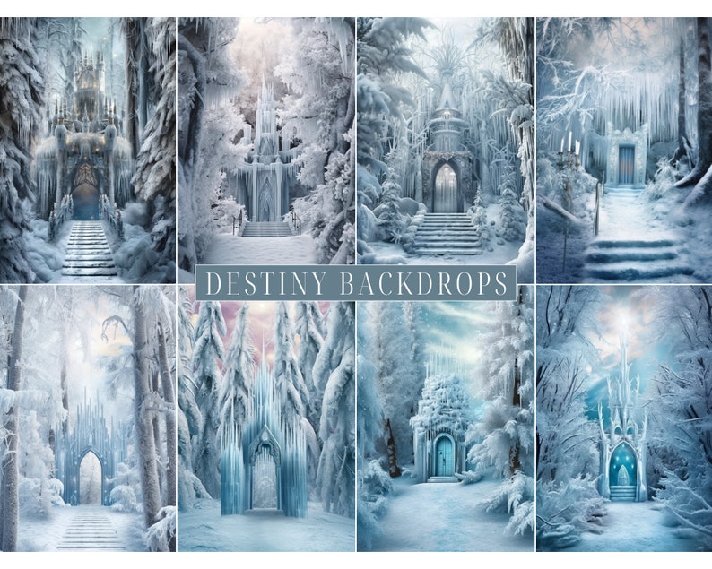30 Winter Frozen Castle Backdrops Freezing Winter Fantasy Blue Winter ...