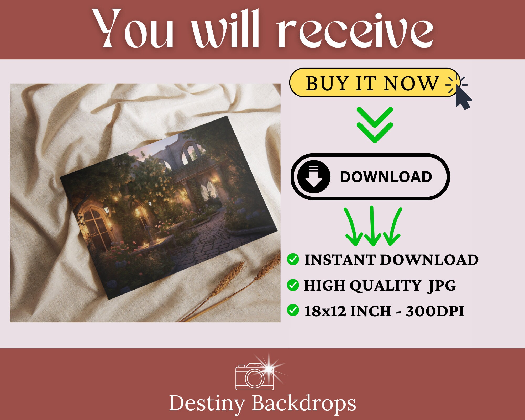 20 Romantic Castle at Night Digital Backdrops Bundle Enchanting ...