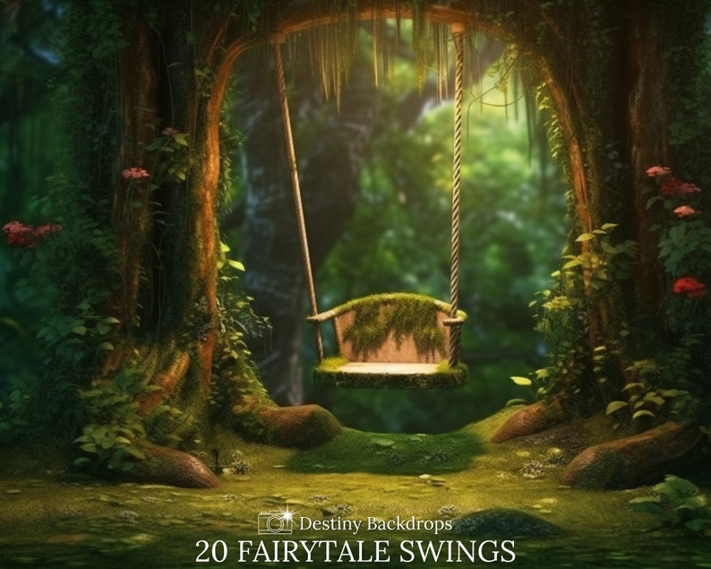 20 Fairytale Swing Digital Backdrops Bundle Enchanting Medieval ...
