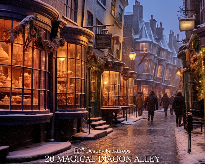 Diagon Alley Backdrops Wizard Background Photoshop Overlay Photography ...