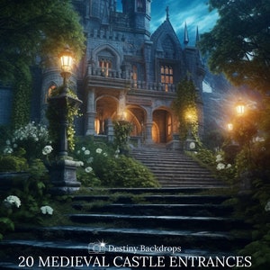 20 Medieval Castle Entrance Digital Backdrops Bundle Enchanting ...