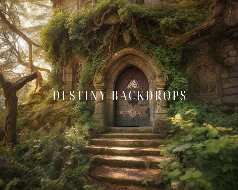 Enchanted Castle Digital Backdrop Magical Fairytale Forest Backdrop ...