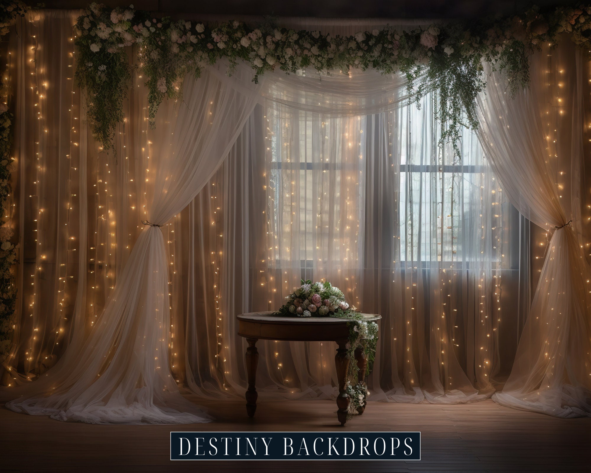Fantasy Fairy Lights Backdrop Fine Art Fairy Light Curtain Backdrop ...