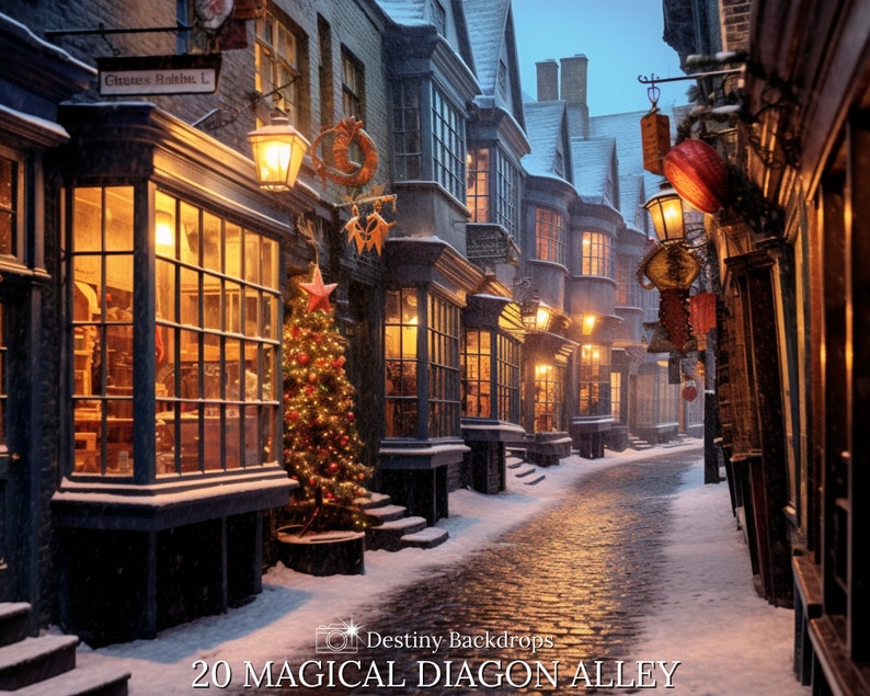 Diagon Alley Backdrops Wizard Background Photoshop Overlay Photography ...