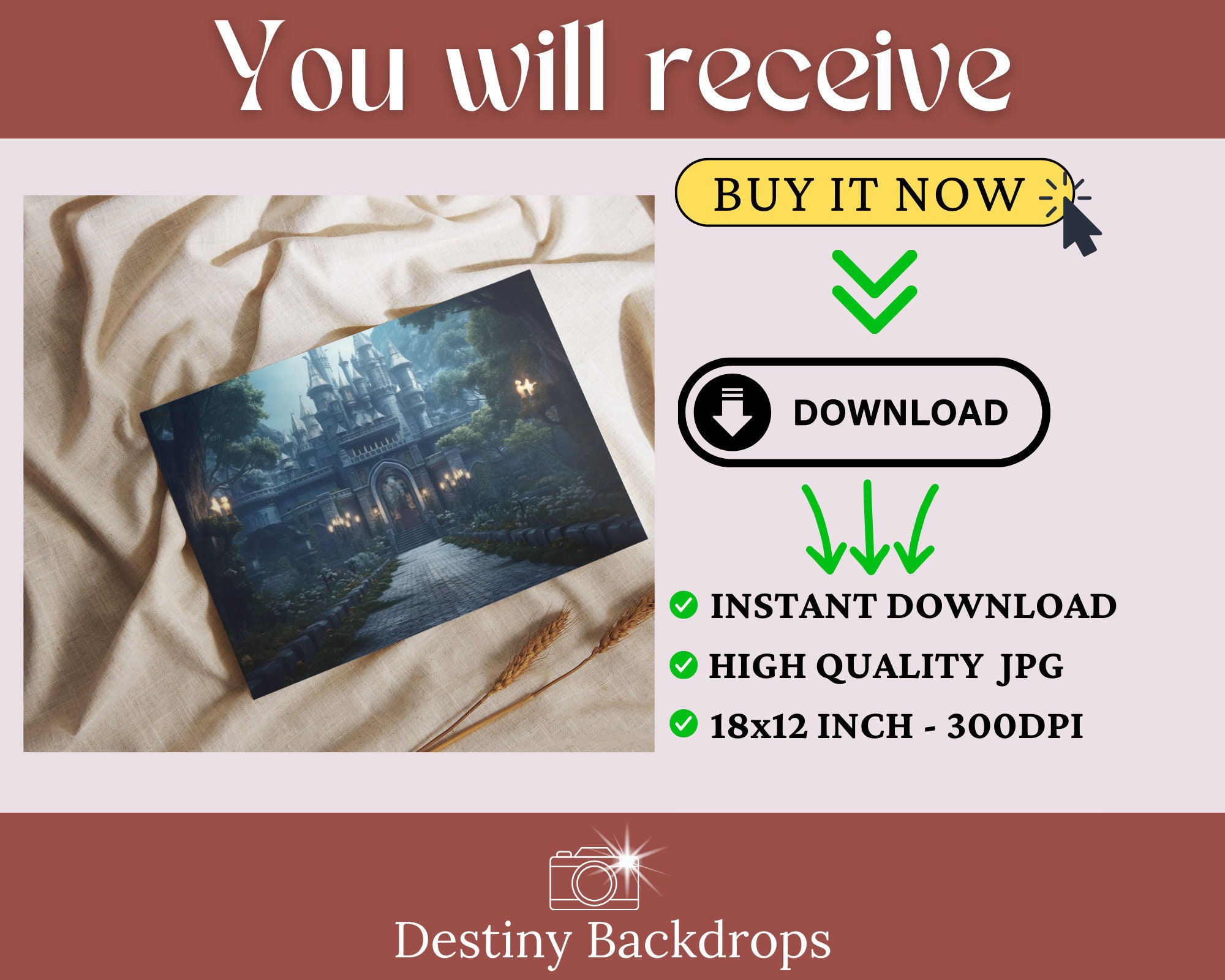 20 Medieval Castle Entrance Digital Backdrops Bundle - Etsy