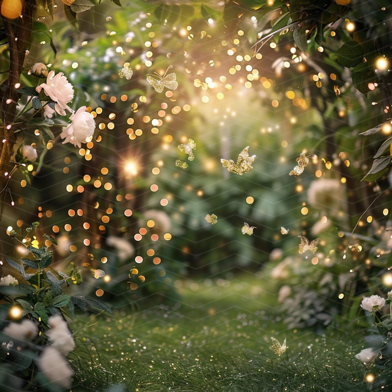 Enchanted Garden Digital Backdrop Magical Background Children ...