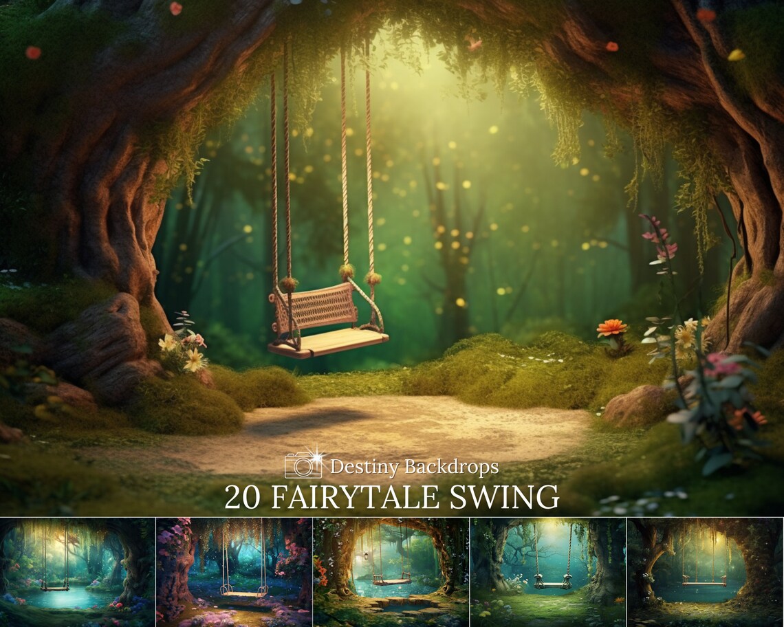 20 Fairytale Swing Digital Backdrops Bundle Enchanting Medieval ...
