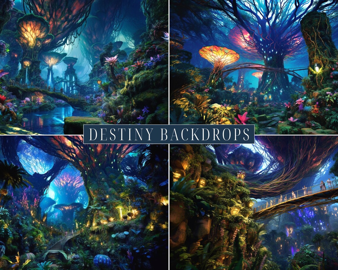 Enchanted Forest Digital Backdrops Magical Forest Backdrops Vibrant ...