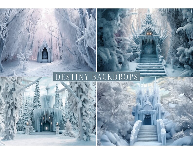 30 Winter Frozen Castle Backdrops Freezing Winter Fantasy Blue Winter ...