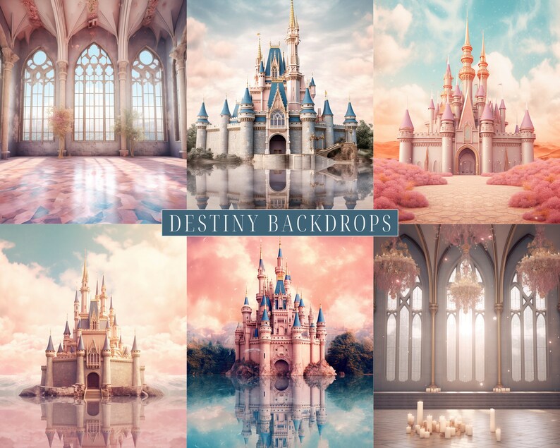 Princess Castle Backdrop Magic Fairytale Background Portrait Studio ...