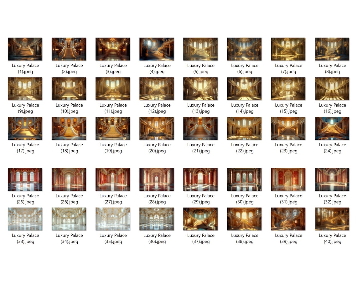 64 Luxury Palace Digital Backdrops – Baroque Royal Interiors, Grand ...