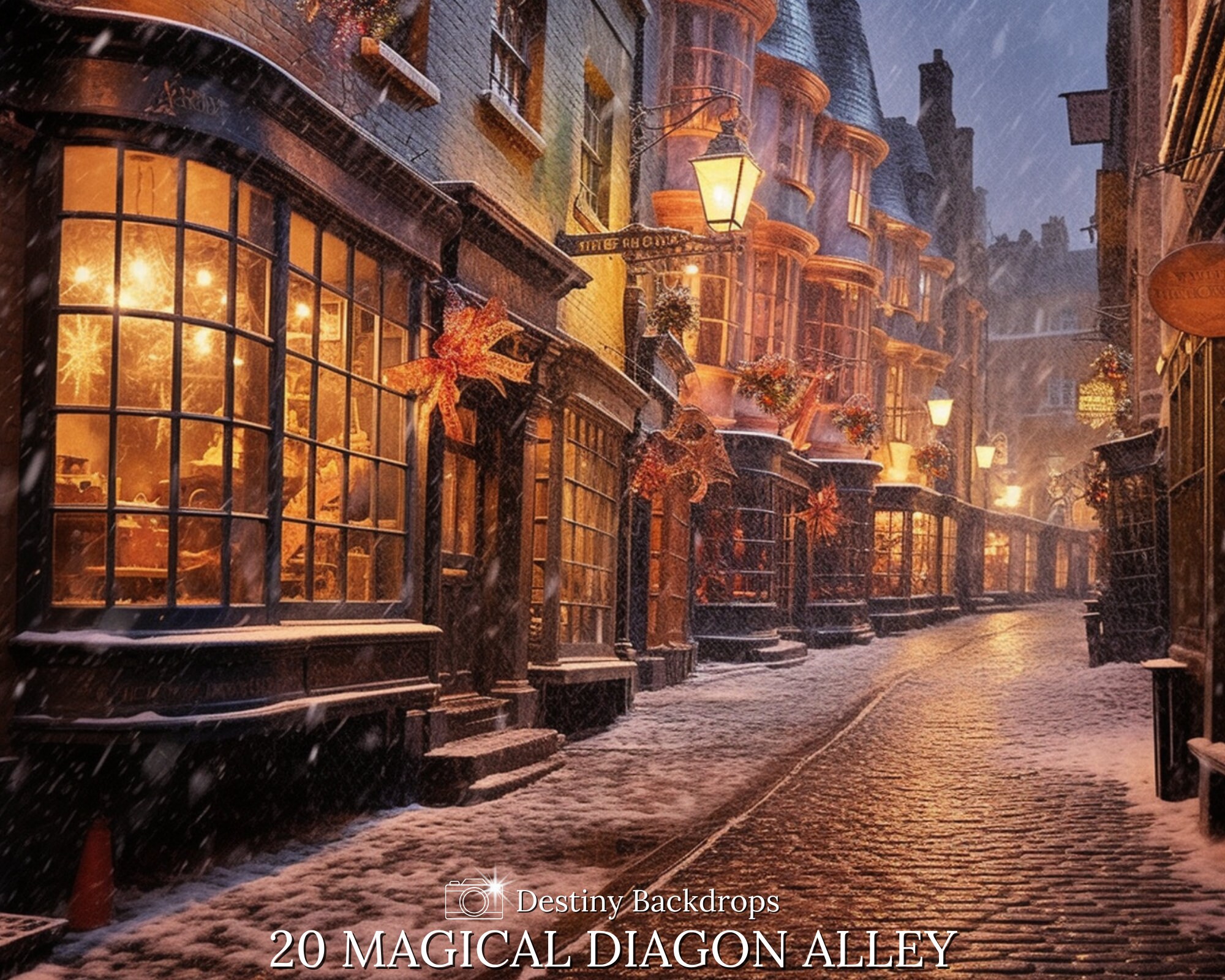 Diagon Alley Backdrops Wizard Background Photoshop Overlay Photography ...