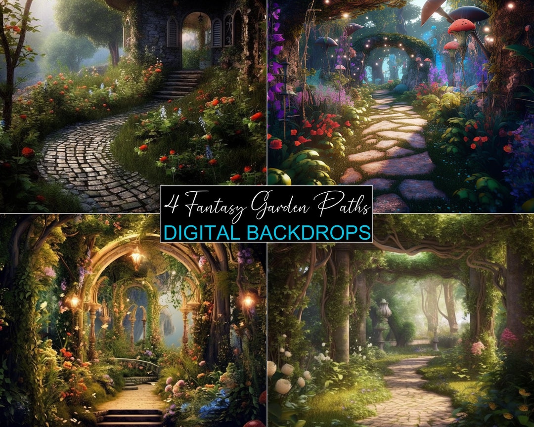 Fantasy Garden Path Backdrop Forest Fantasy Path Backdrop Fine Texture ...