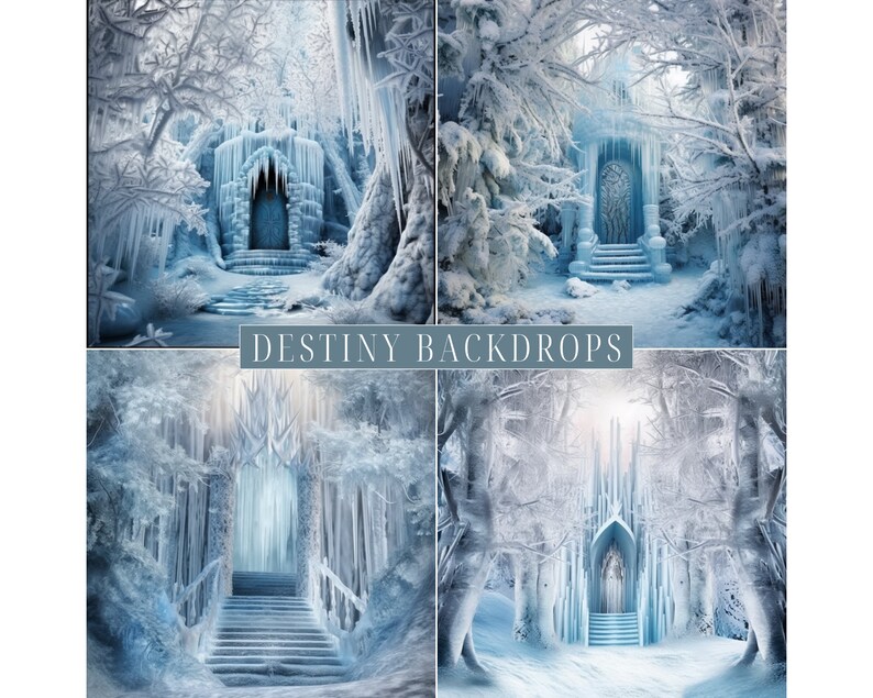 30 Winter Frozen Castle Backdrops Freezing Winter Fantasy Blue Winter ...
