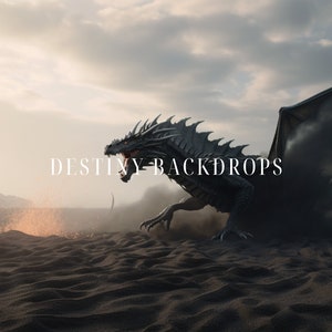 Fantasy Dragon Backdrop Dragon Digital Backdrop Dragon Flying Over a ...