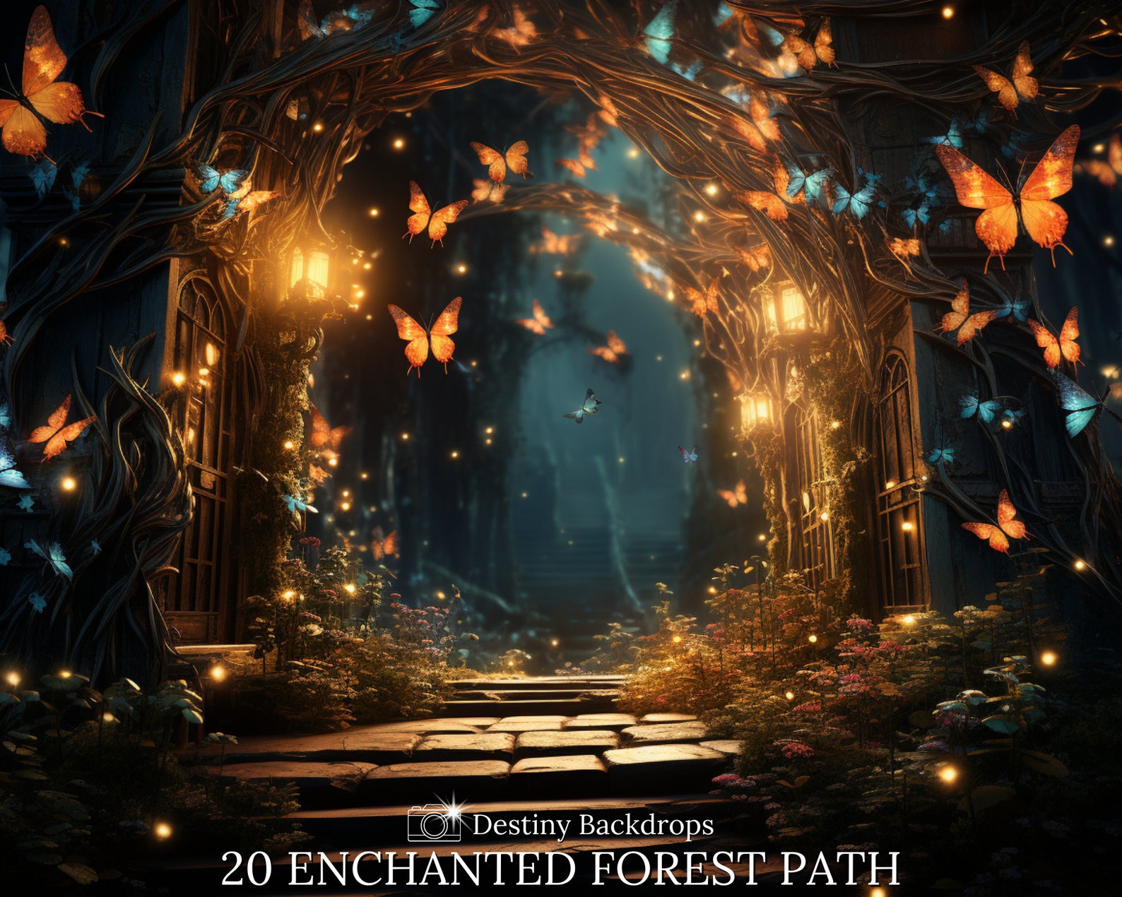 20 Enchanted Forest Path Digital Backdrops Bundle Enchanting - Etsy
