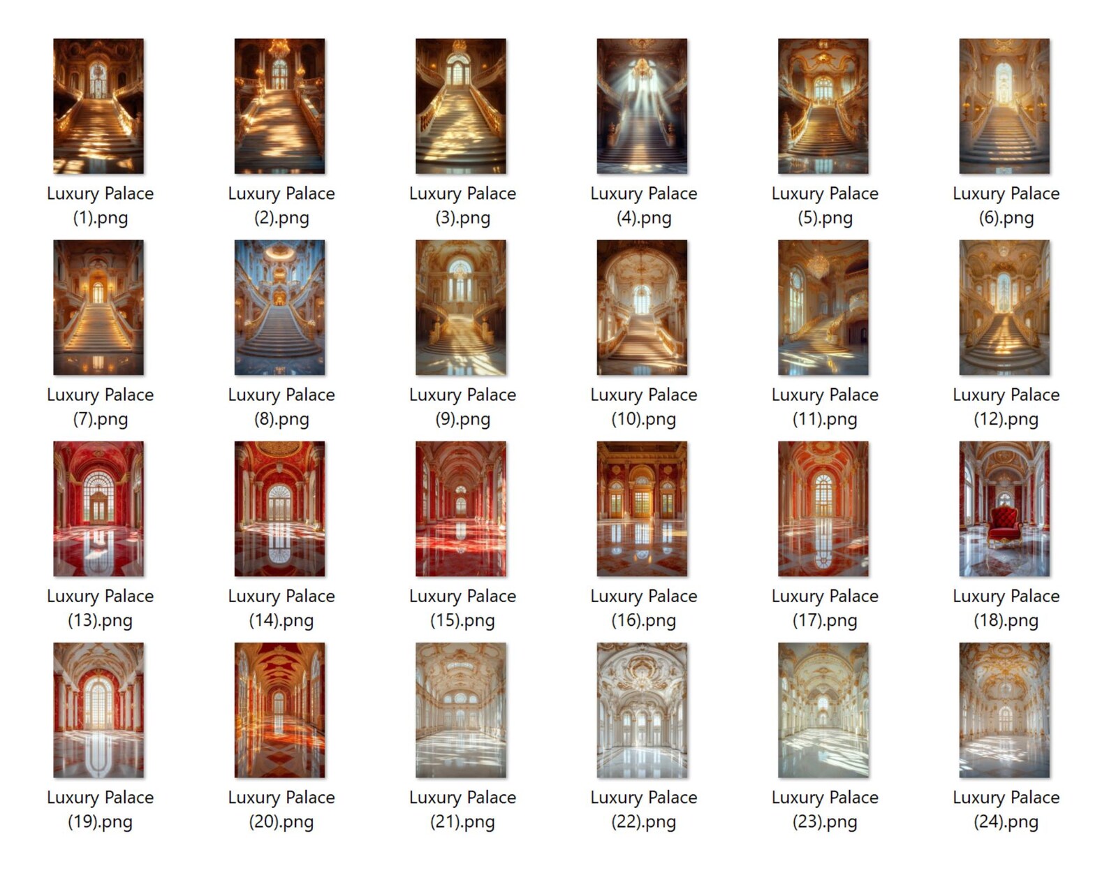 64 Luxury Palace Digital Backdrops – Baroque Royal Interiors, Grand ...