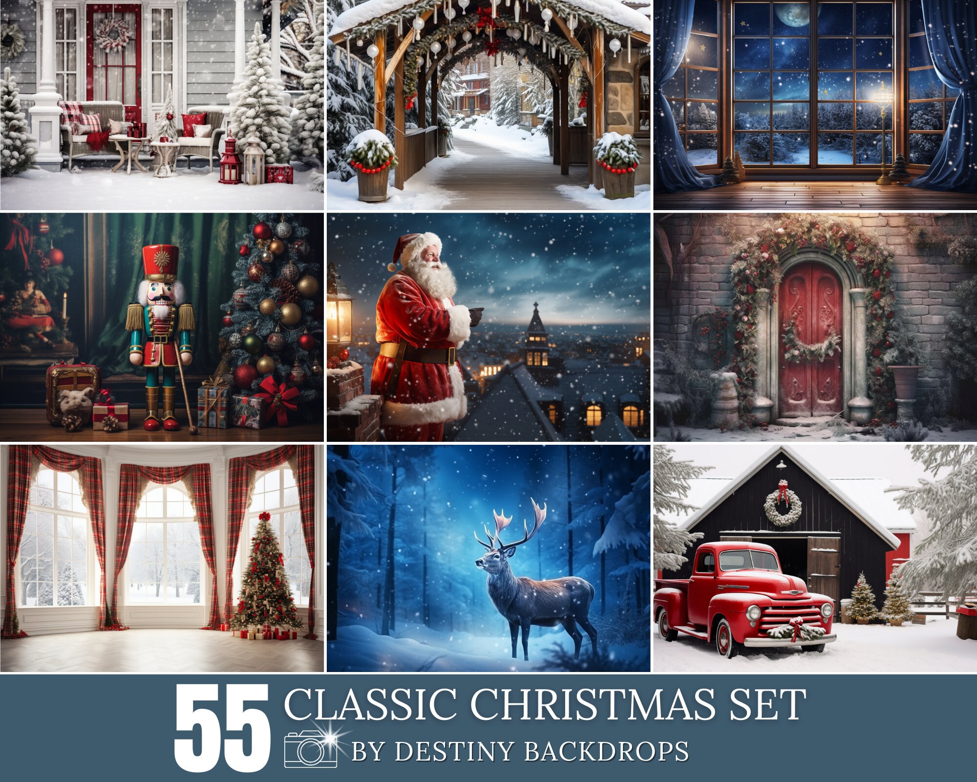 Magical Christmas Backdrops Bundle Christmas Background Vintage ...