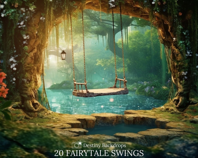 20 Fairytale Swing Digital Backdrops Bundle Enchanting Medieval ...