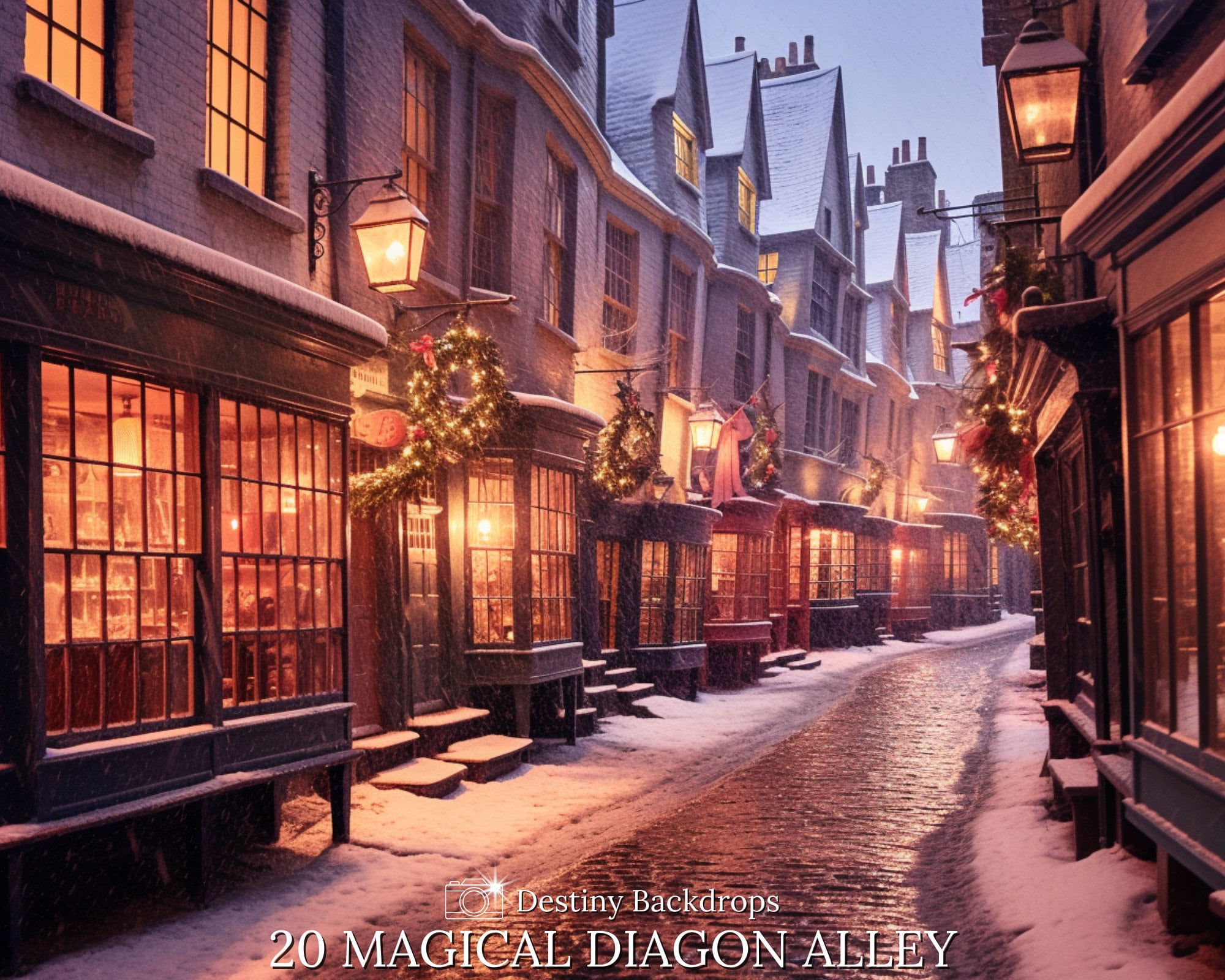 Diagon Alley Backdrops Wizard Background Photoshop Overlay Photography ...