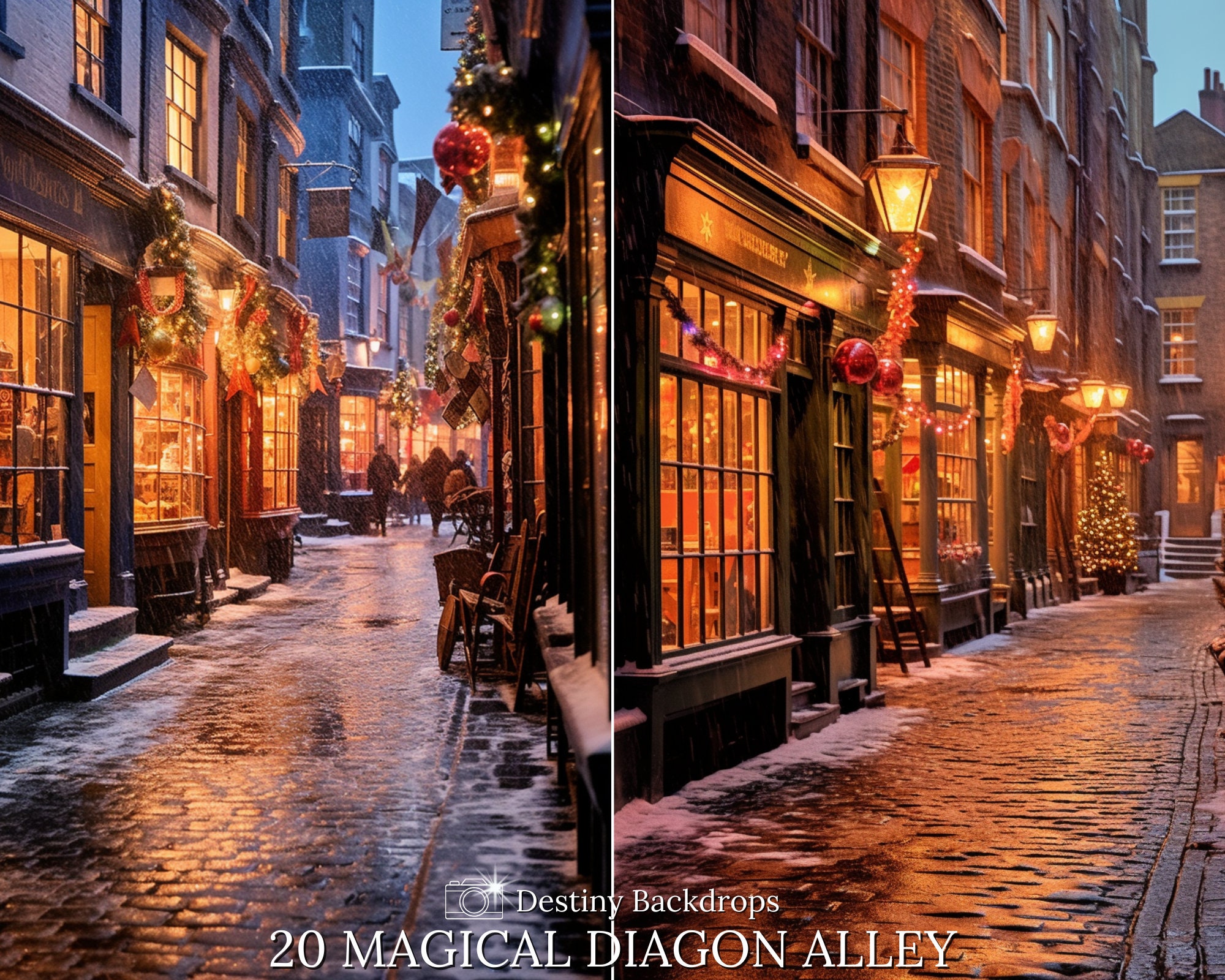 Diagon Alley Backdrops Wizard Background Photoshop Overlay Photography ...