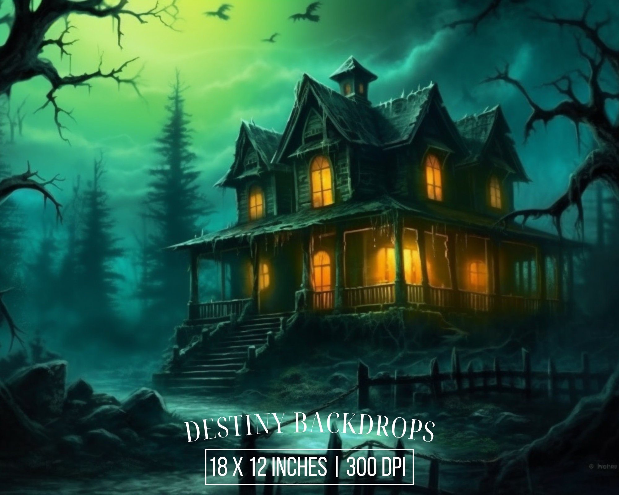 160 Halloween Backdrop Digital Bundle Halloween Horror Background ...