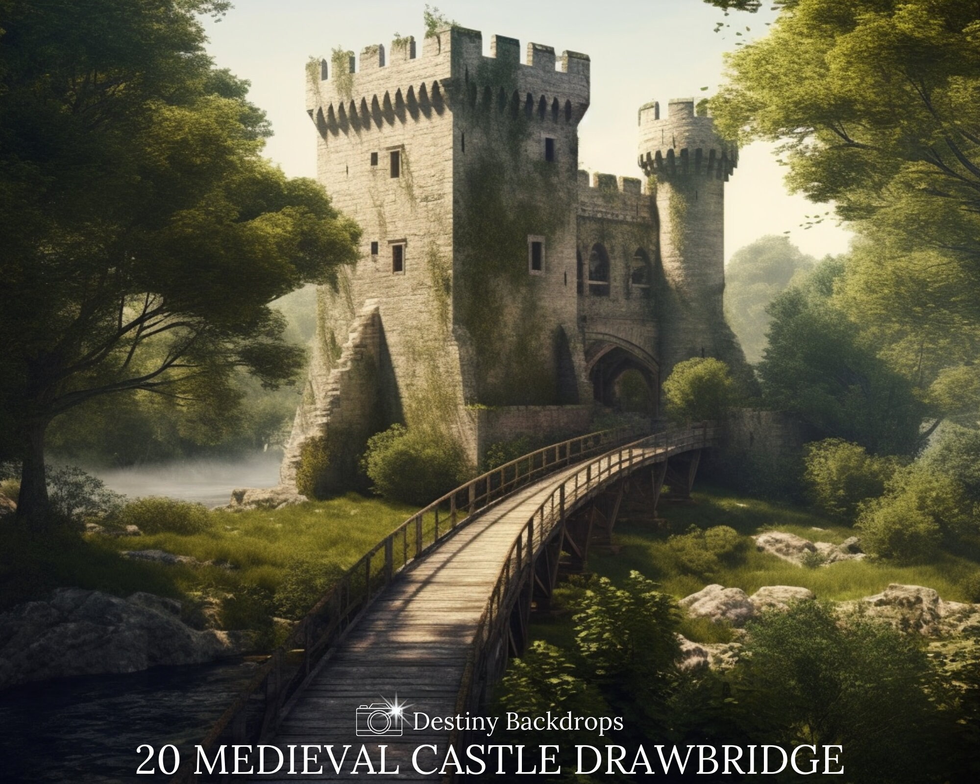 20 Medieval Castle Drawbridge Digital Backdrops Bundle - Etsy UK