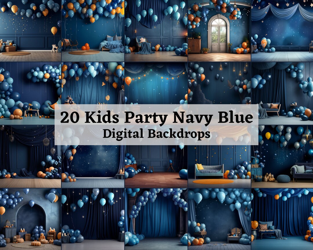 20 Kids Party Backdrops Celebration Digital Backdrops Family Birthday ...
