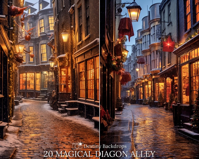 Diagon Alley Backdrops Wizard Background Photoshop Overlay Photography ...