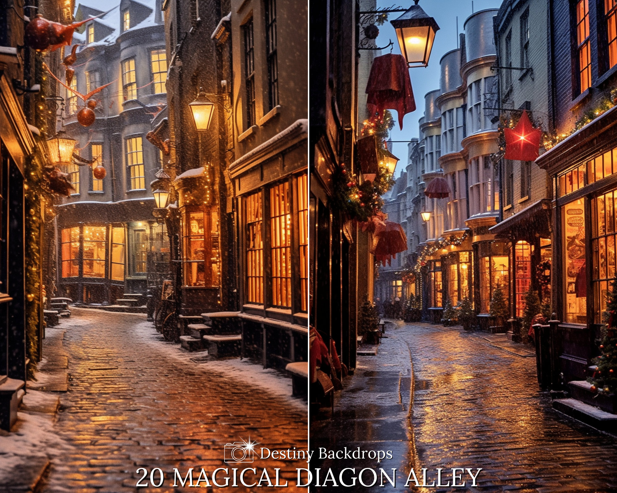 Diagon Alley Backdrops Wizard Background Photoshop Overlay Photography ...