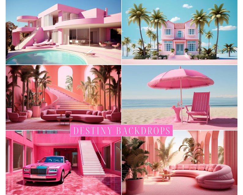 220 Dolly Inspired Digital CG Backdrops Dolly Dream House Backdrop ...