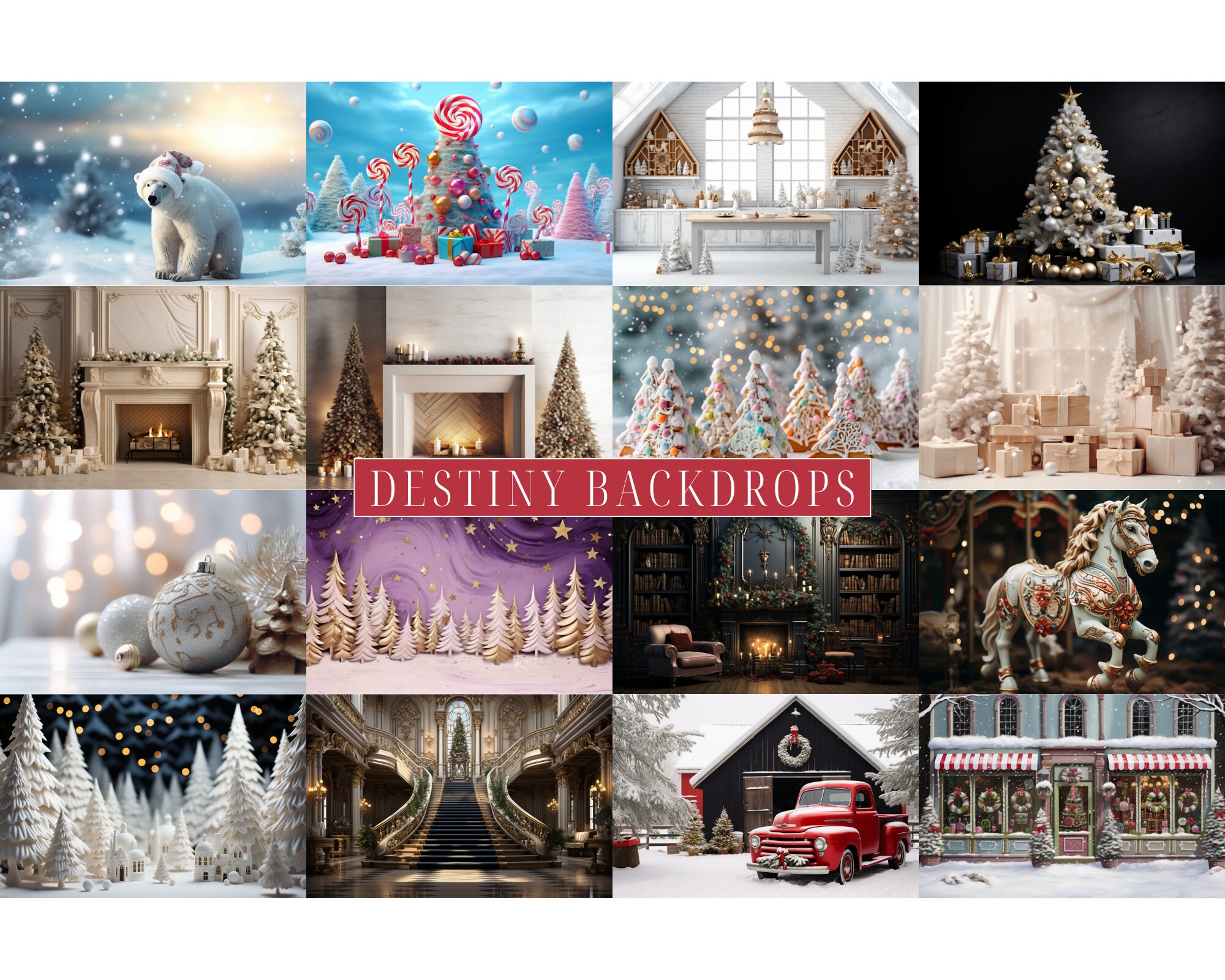 Magical Christmas Backdrops Bundle Christmas Background Vintage ...