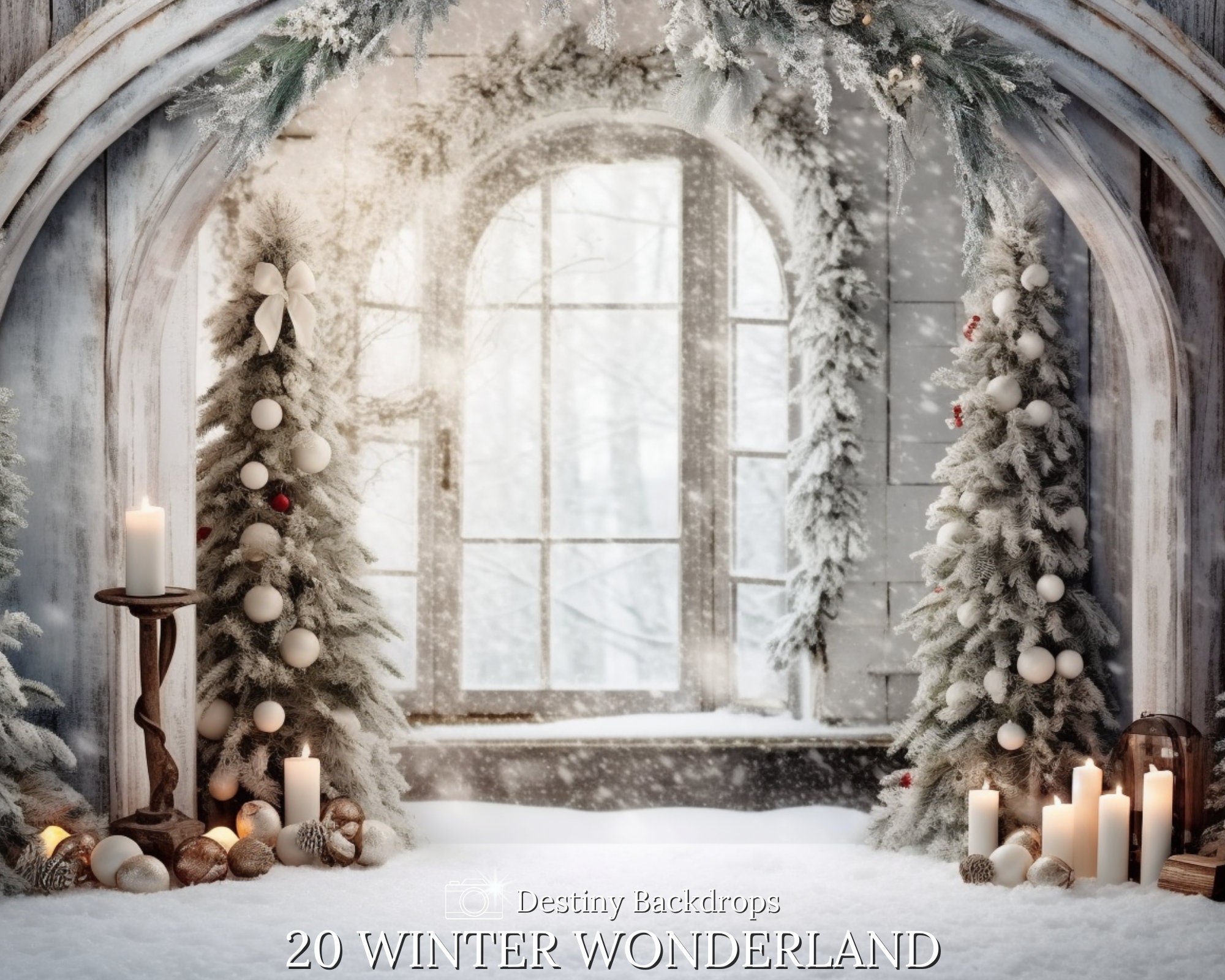 Winter Wonderland Backdrops CG Digital Backdrops Christmas Stock Black ...