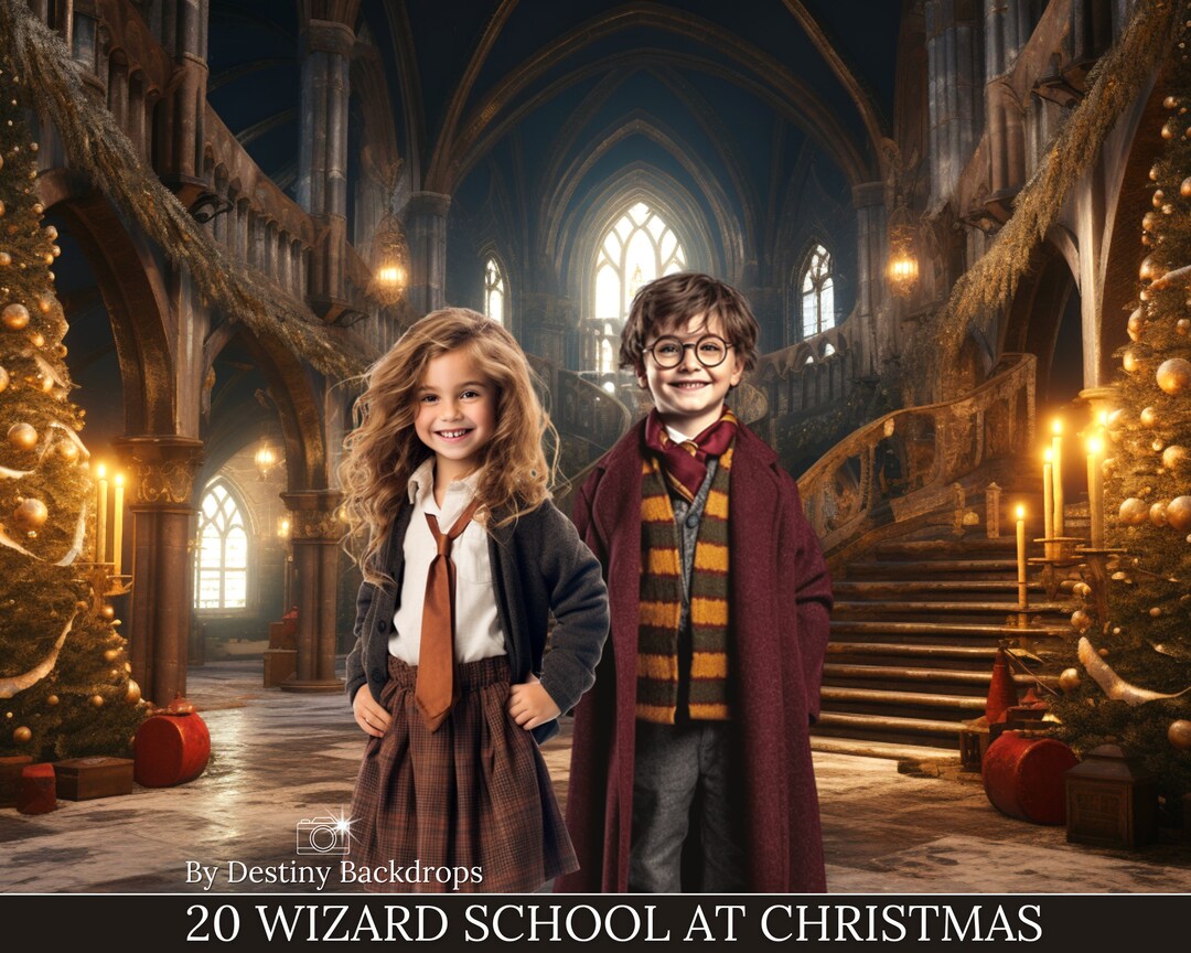 Magic Wizard School Backdrop Potter Photoshop Overlay Photograph Wizard ...