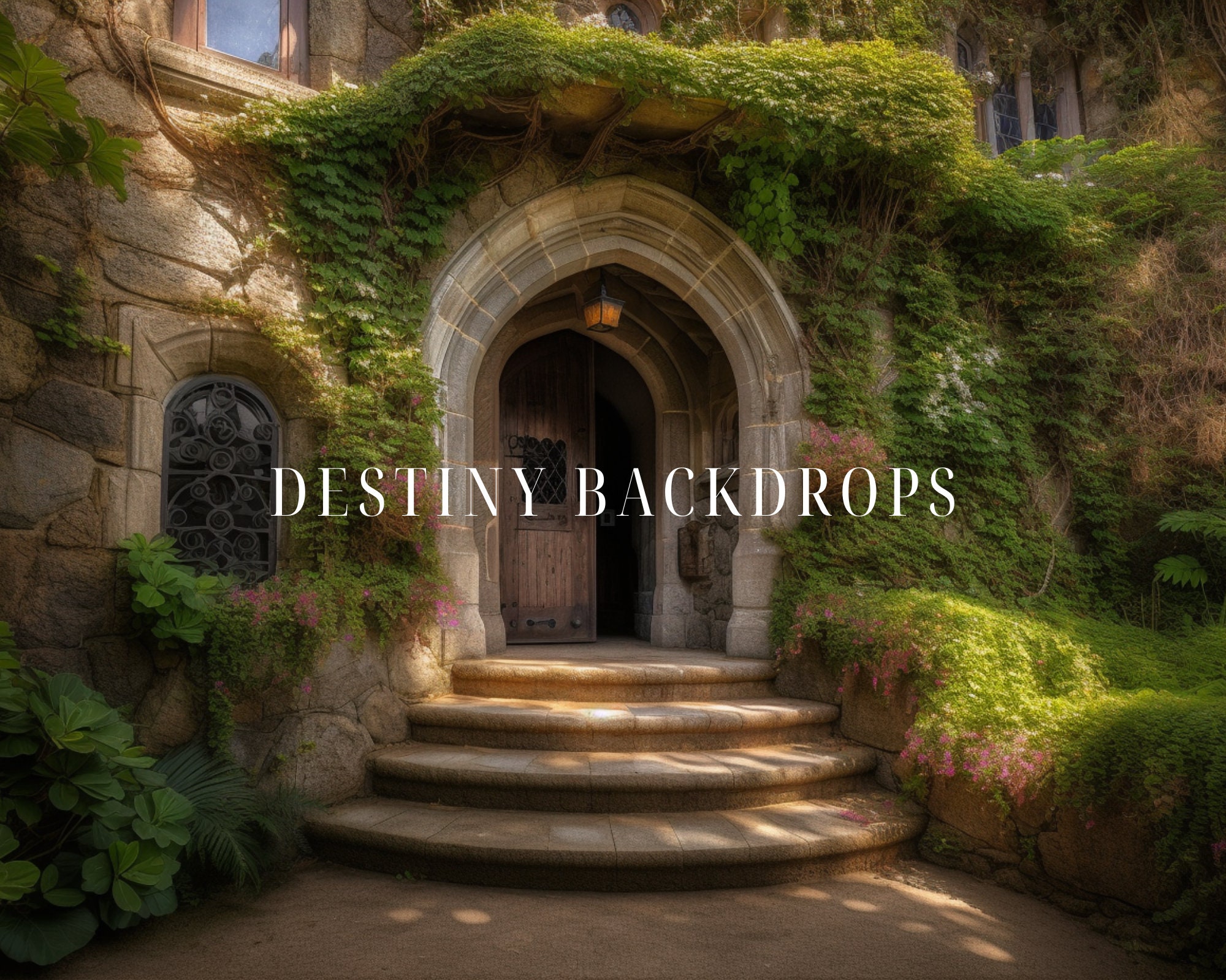 Enchanted Castle Digital Backdrop Magical Fairytale Forest Backdrop ...