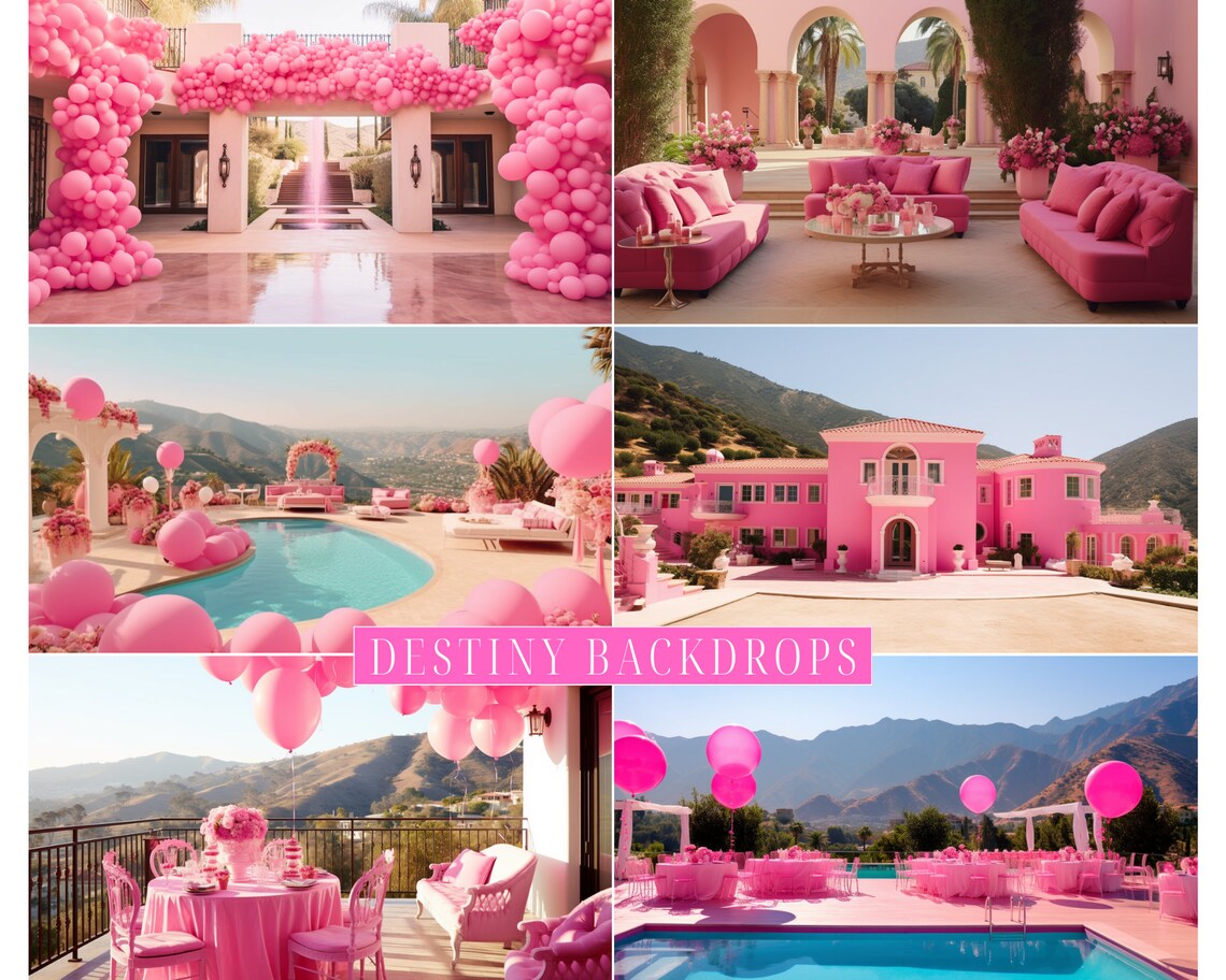 220 Dolly Inspired Digital CG Backdrops Dolly Dream House Backdrop ...