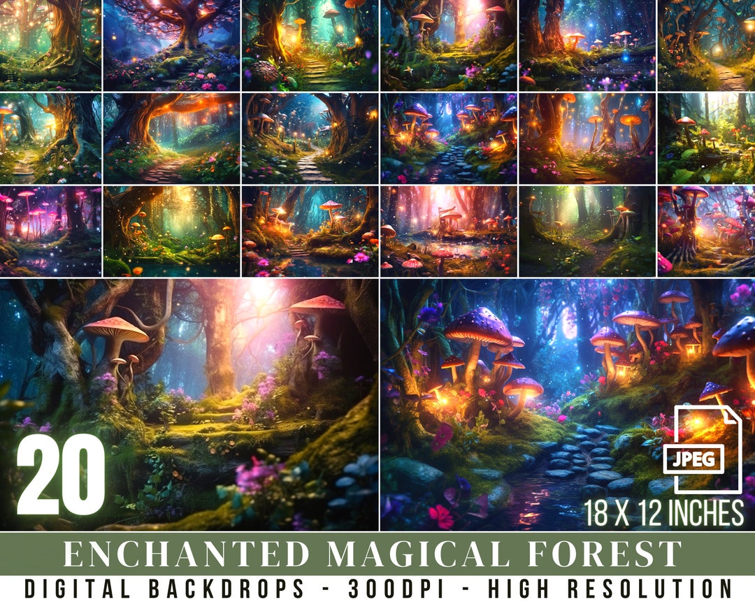 20 Magical Fairy Forest Background Digital Background Fantasy Forest ...