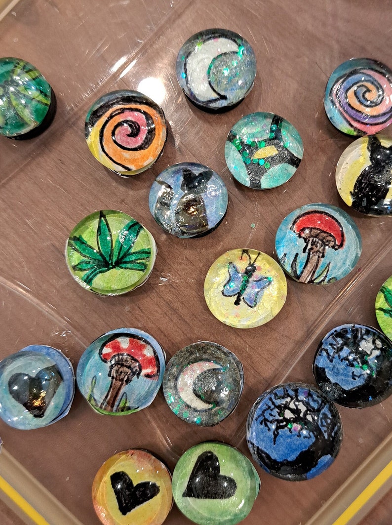 STUCK ON U small Glass Art Magnets With Inspiration & Intention - Etsy