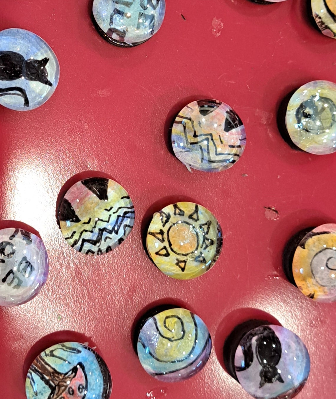 STUCK ON U small Glass Art Magnets With Inspiration & Intention - Etsy