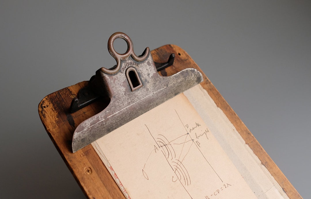 Vintage Wooden Clipboard Made in Usarare Thick Brass Stamping and Cast ...