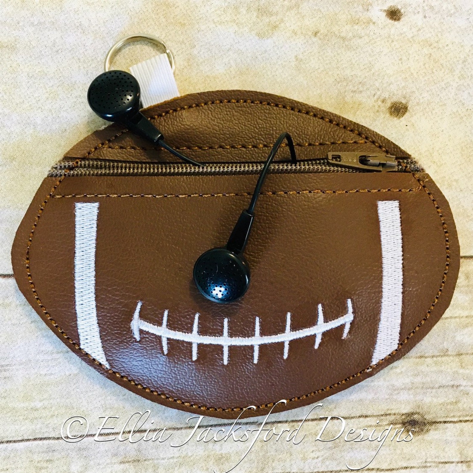 ITH Football Earbud Case Embroidery File - Etsy