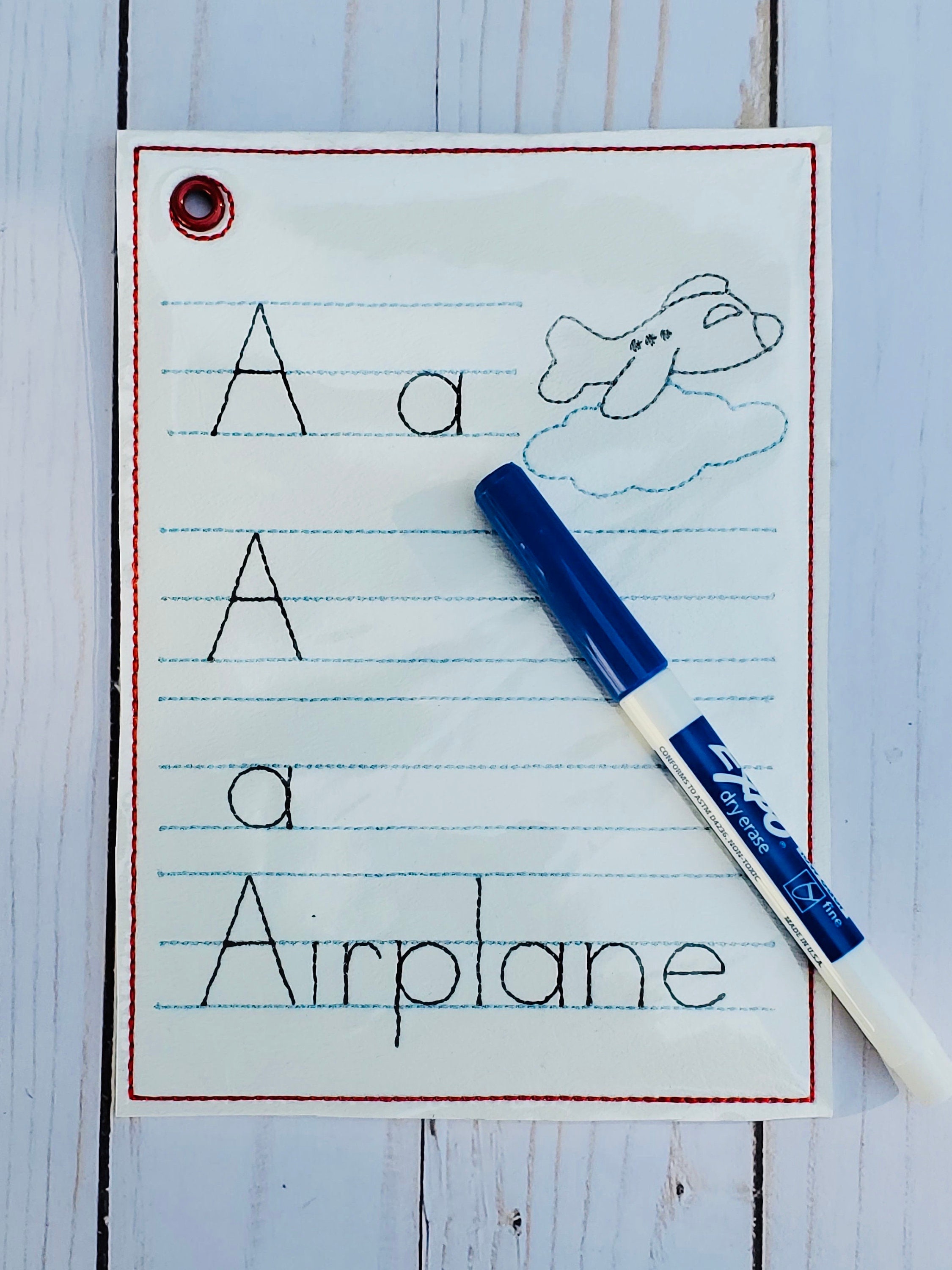 ITH Dry Erase Alphabet Letter Worksheets Embroidery Design | Etsy