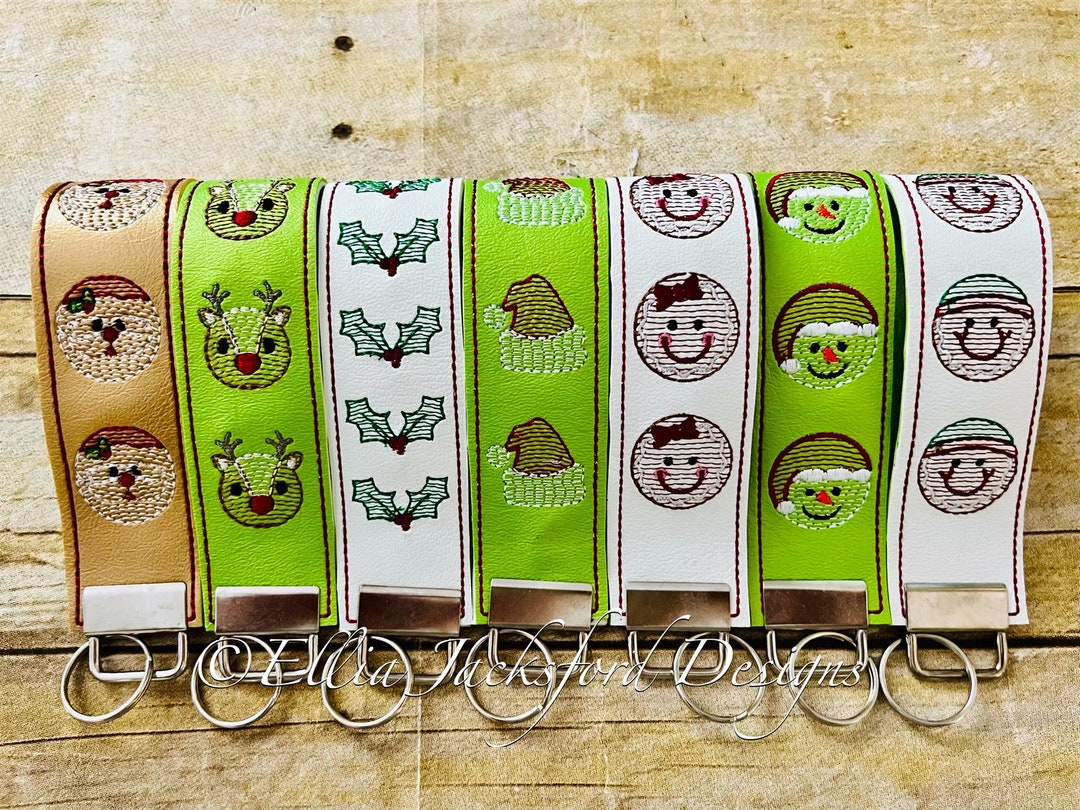 Christmas Sketch Wristband Keyfob Embroidery Design 4 SIZES - Etsy