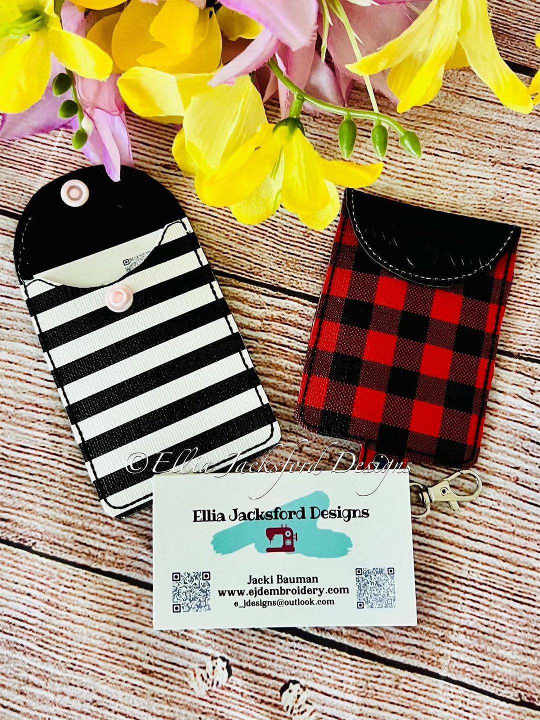 Business Card Holder Embroidery Design 2 FINISHES - Etsy