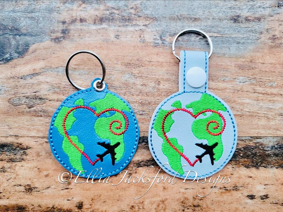 Airline Heart Keyfob Embroidery Design 2 FINISHES - Etsy